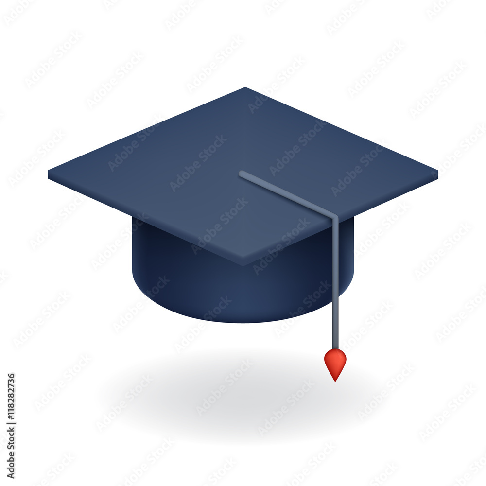 University Graduation Cap Icon Student Education Symbol Isolated ...