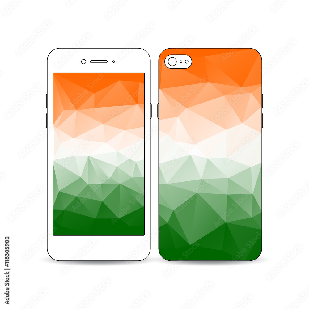 Mobile smartphone with an example of the screen and cover design ...
