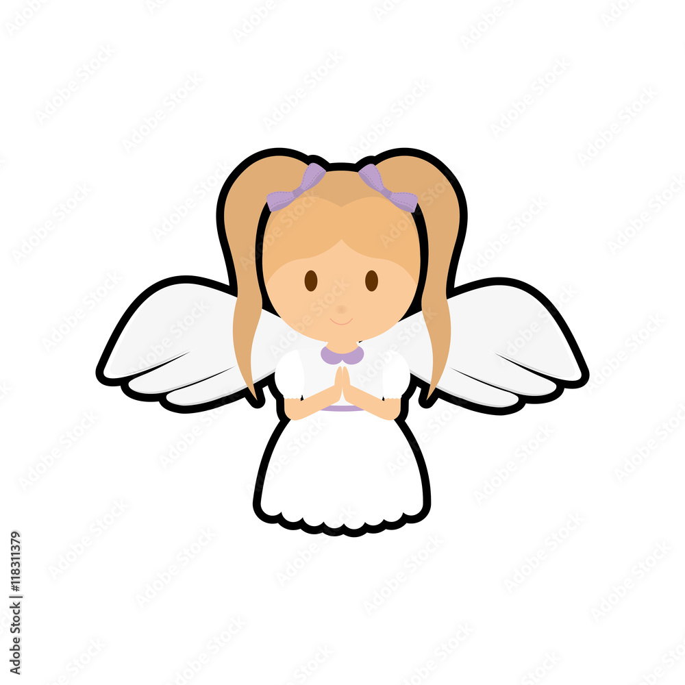 girl kid angel cartoon icon. Isolated and flat illustration vector de ...