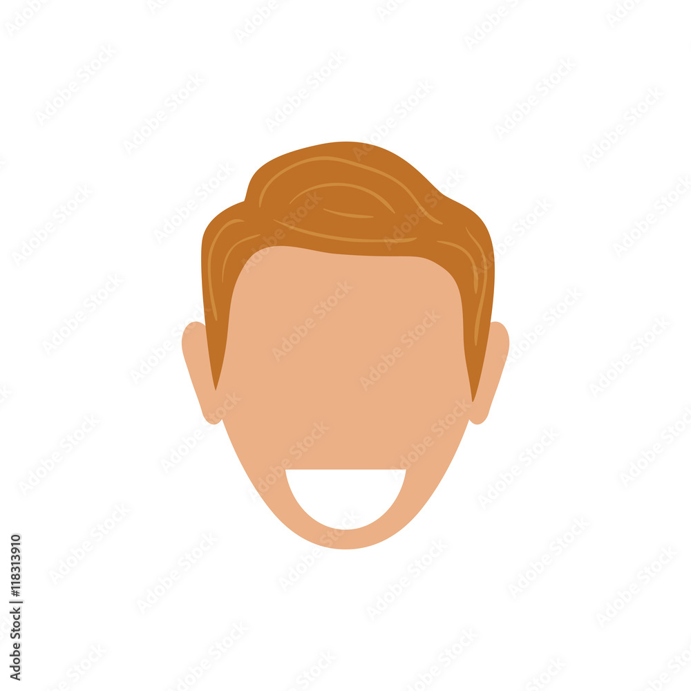 man male head smile avatar person icon. Isolated and flat illustration ...