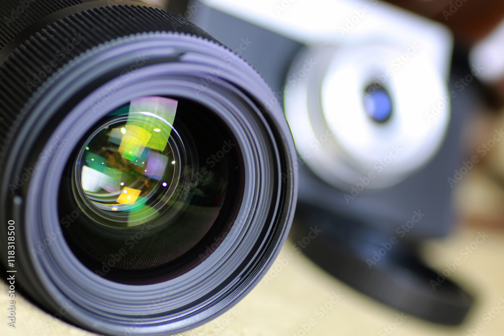 Lens flare retro camera Stock Photo | Adobe Stock