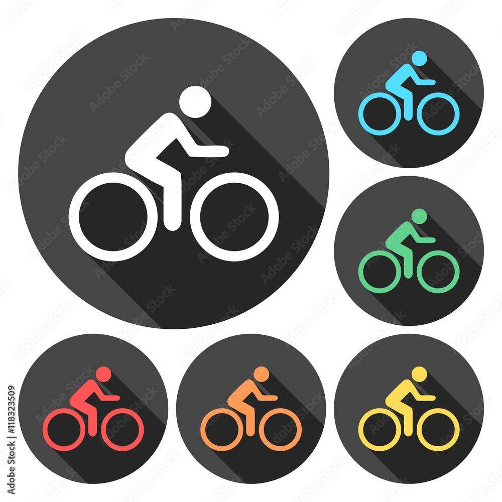 Cycling icons set Stock Vector | Adobe Stock
