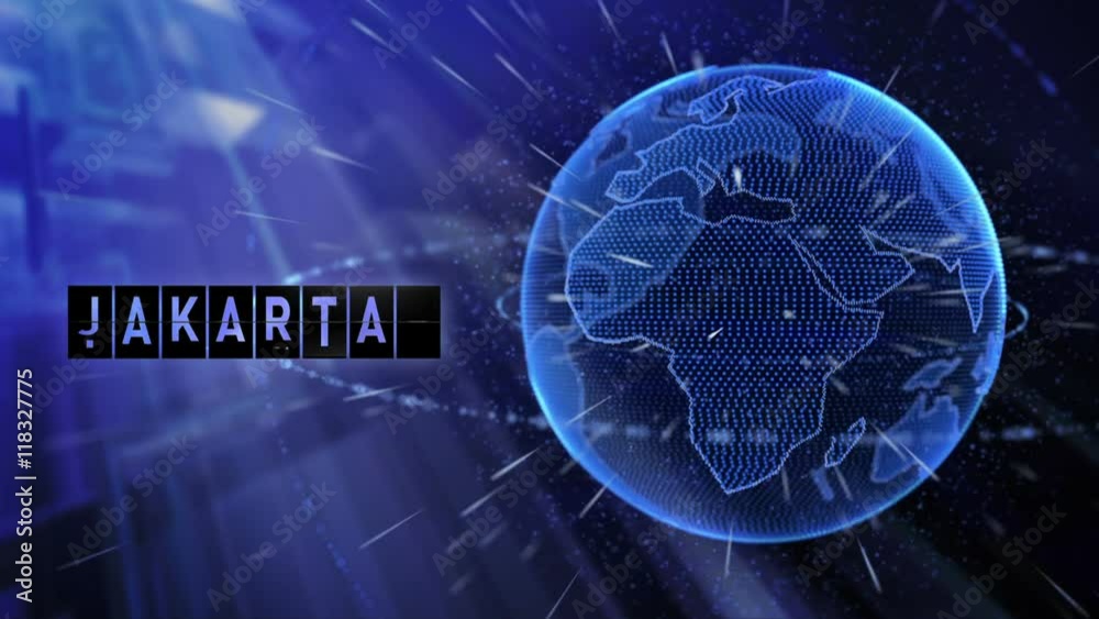 3d animated planet earth with a billboard and the destination of the ...