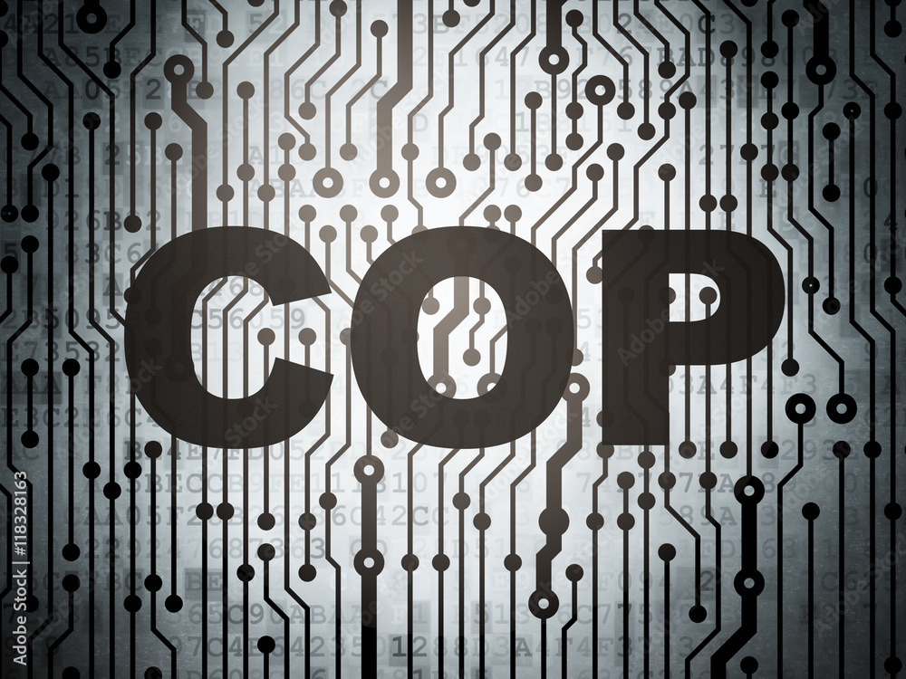 Law concept: circuit board with Cop Stock Illustration | Adobe Stock