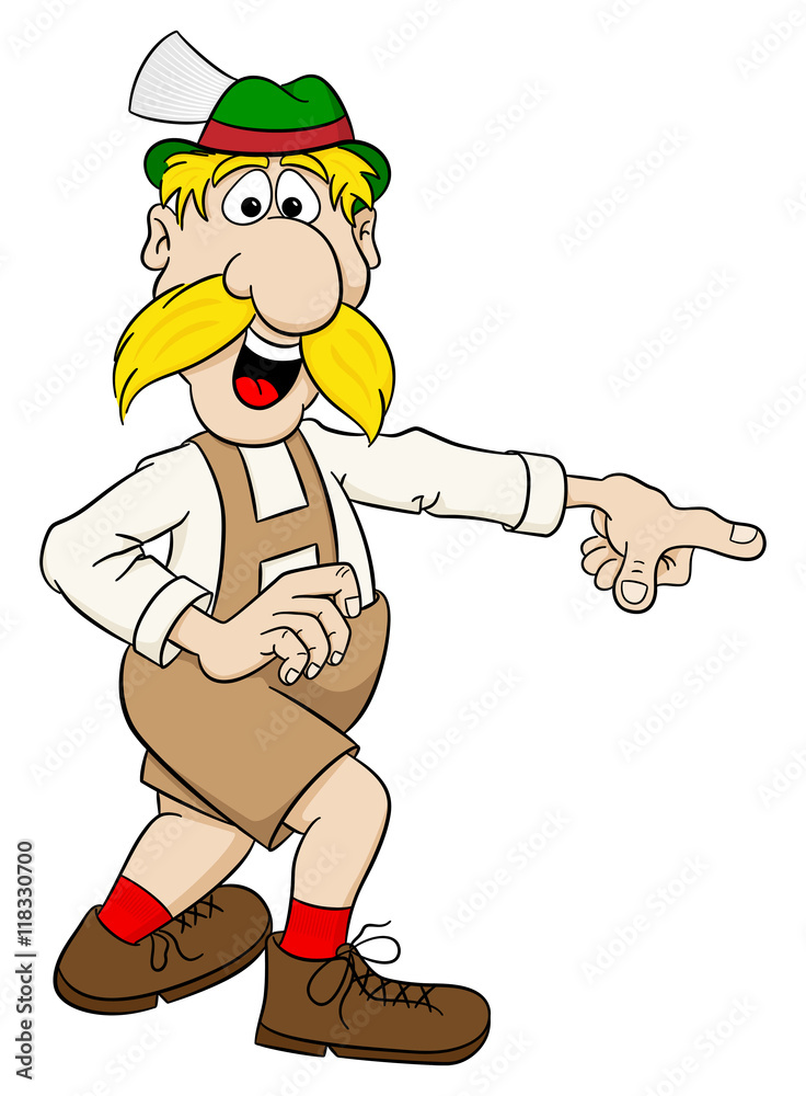 Cartoon Bayer zeigt auf etwas Stock Vector | Adobe Stock