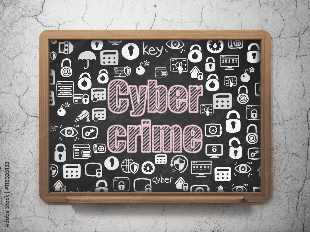 Privacy concept: Cyber Crime on School board background Stock ...