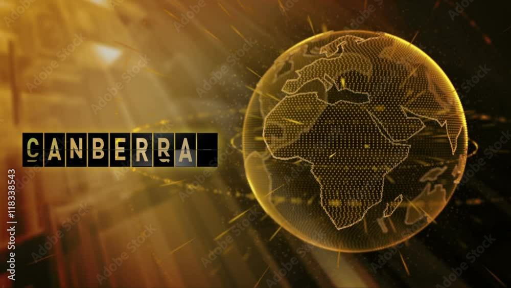 3d animated planet earth with a billboard and the destination of the ...