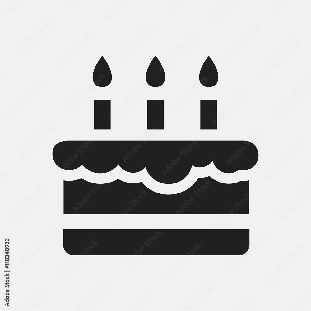 Birthday cake icon illustration Stock Vector | Adobe Stock