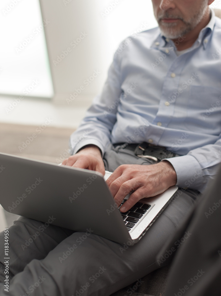 Working from the couch Stock Photo | Adobe Stock