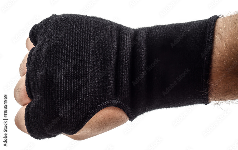 boxer fist with wrist wraps on a white background Stock Photo | Adobe Stock