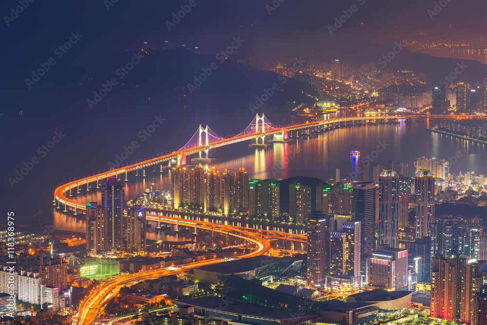 Busan City Skyline, The best view of Busan ,South Korea Stock Photo ...