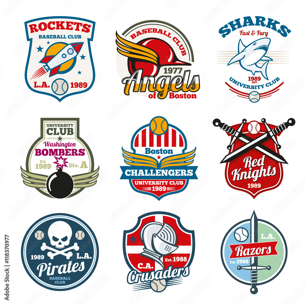 University and college school vector labels, logos, badges emblems set ...