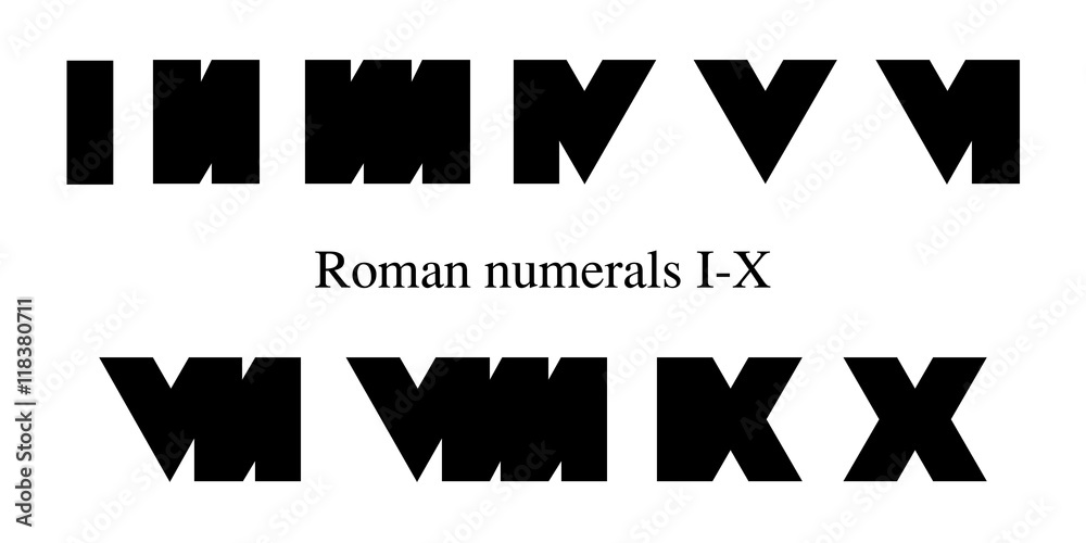Roman numerals set 1-10 Stock Vector | Adobe Stock