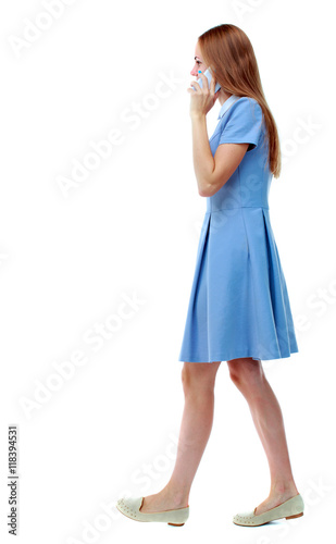 Woman Walking Side View Dress