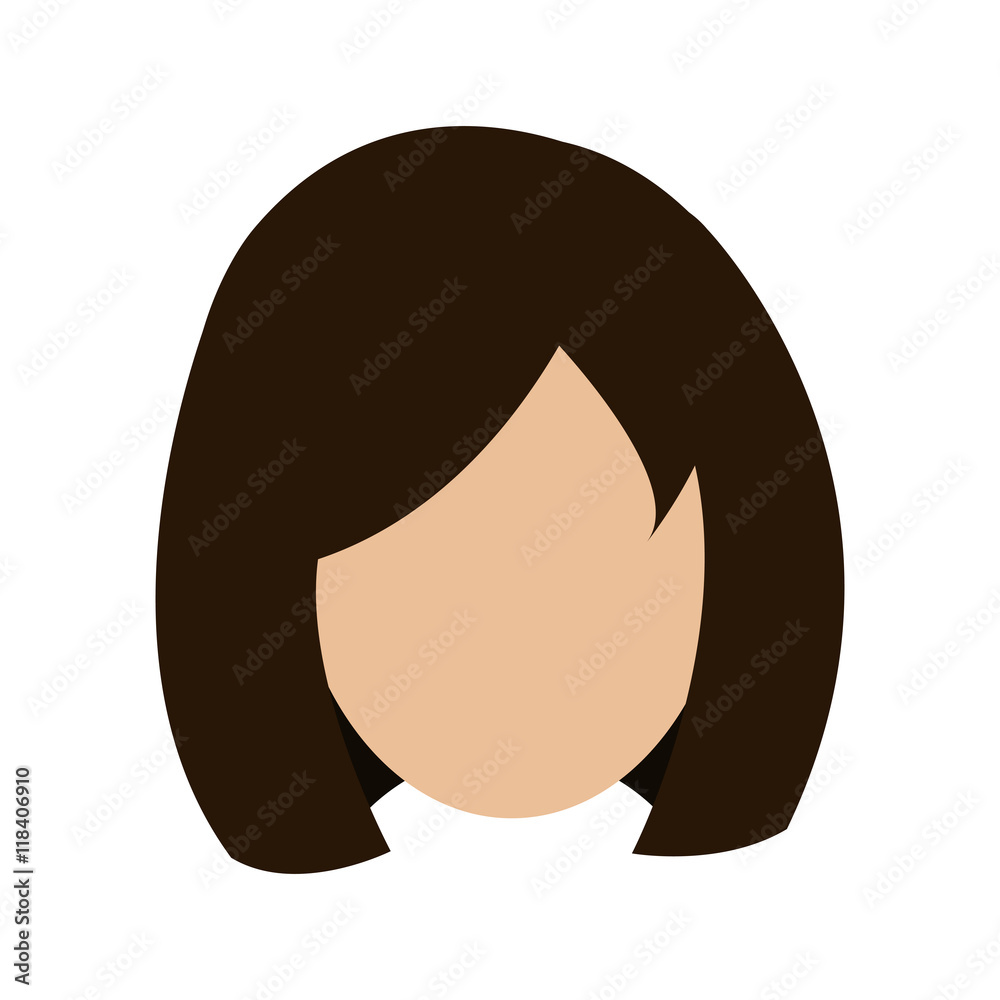 flat design faceless woman portrait icon vector illustration Stock ...