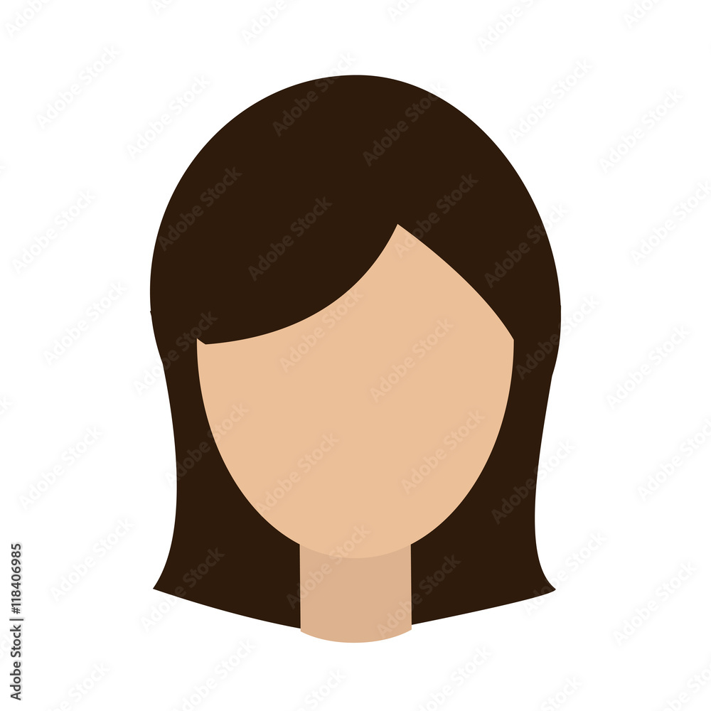 flat design faceless woman portrait icon vector illustration Stock ...