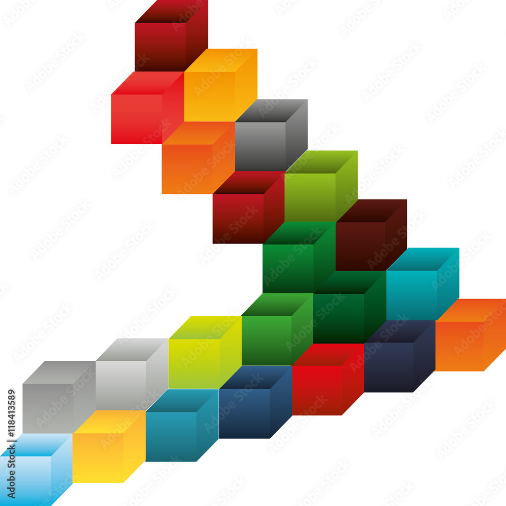 flat abstract cube pattern background design vector illustration Stock ...