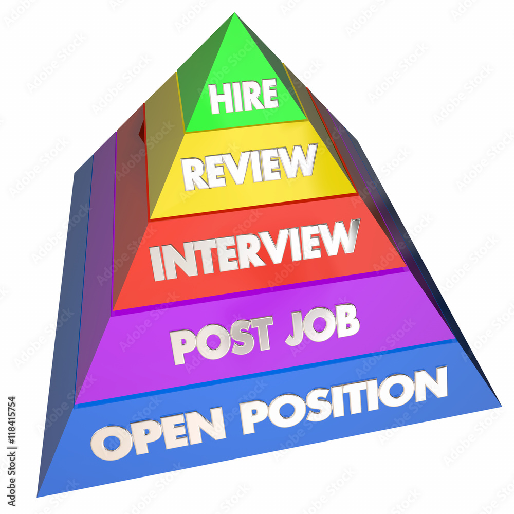 Hire Interview Job Open Position Steps Pyramid 3d Illustration ...