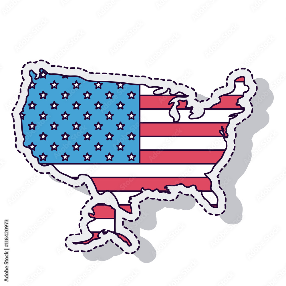 usa map isolated icon vector illustration design Stock Vector | Adobe Stock