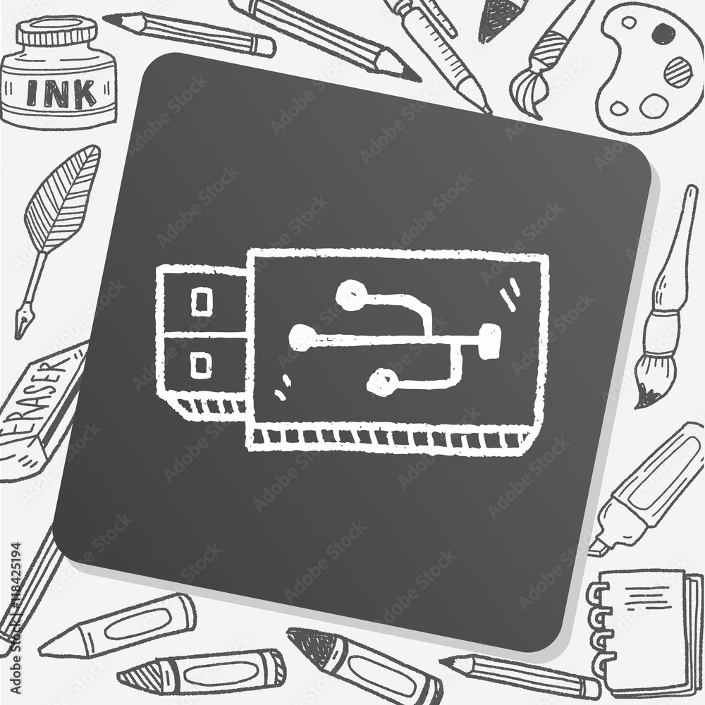 usb doodle drawing Stock Vector | Adobe Stock