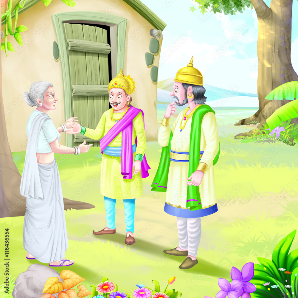 The kind king story for kids Stock Illustration | Adobe Stock