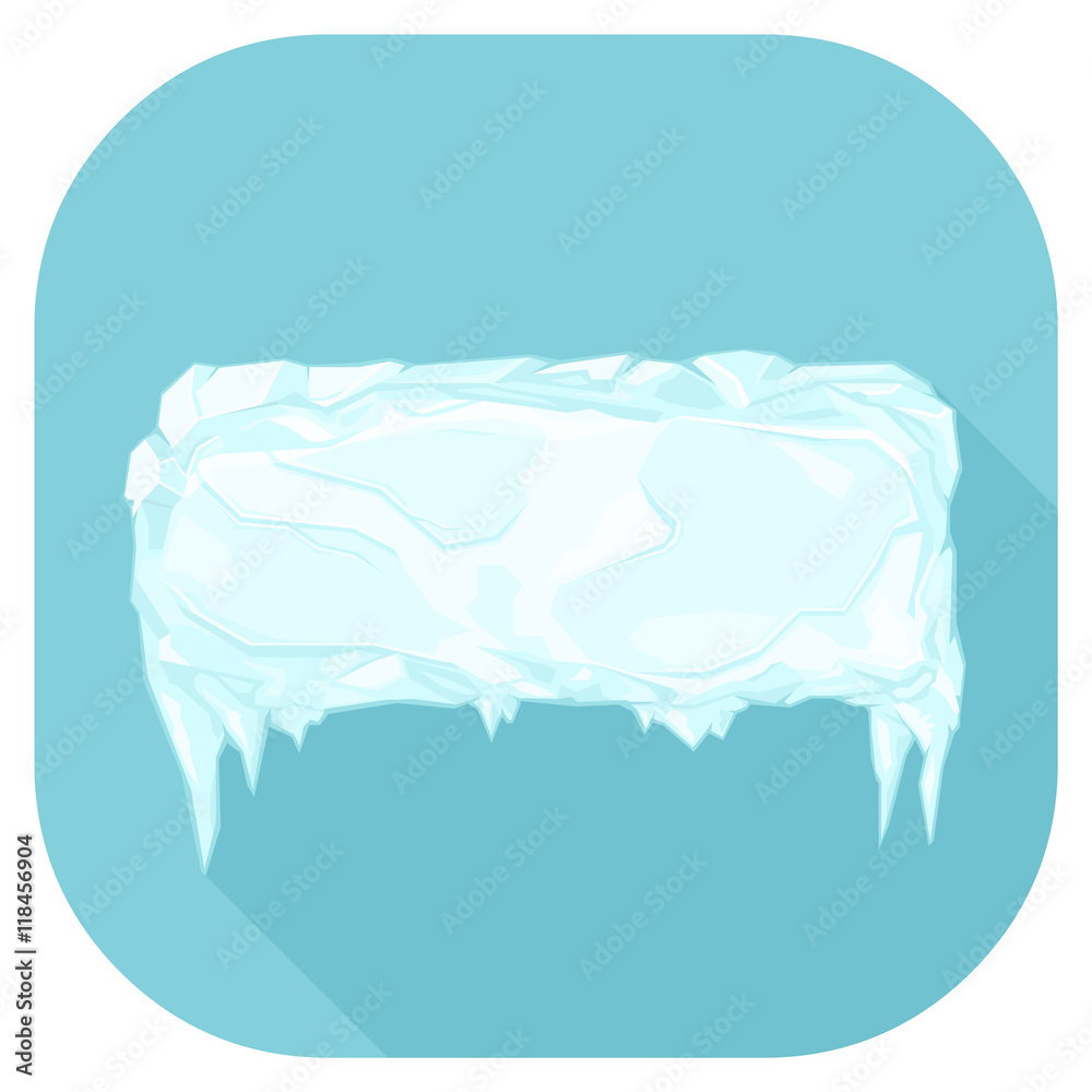 A vector illustration icon of a frozen blank Ice Block. Stock Vector ...