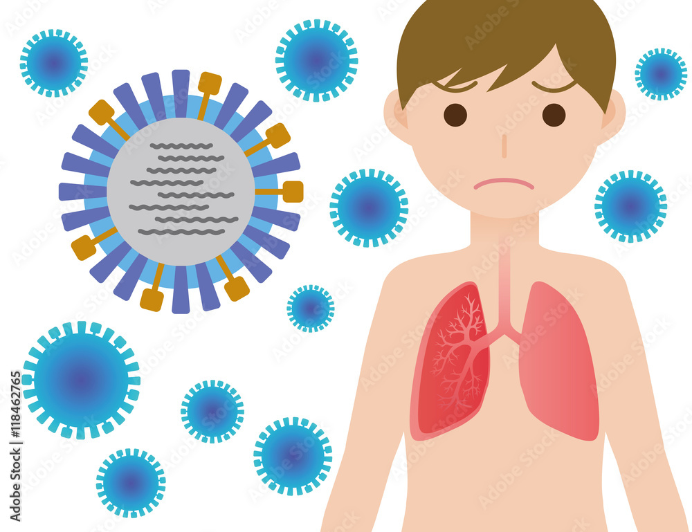 human lungs and influenza virus, vector illustration Stock Vector ...