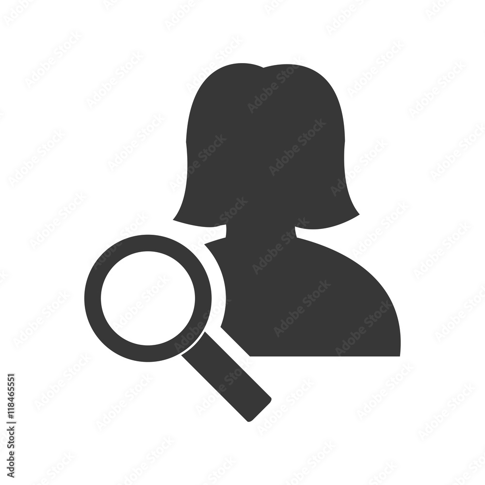 lupe woman female social network person media icon. Isolated and flat ...