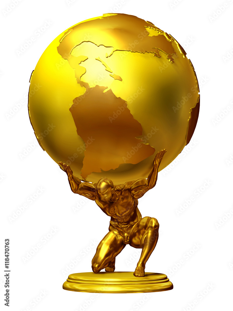 Atlas, man carries the world on his shoulders Stock-Illustration ...