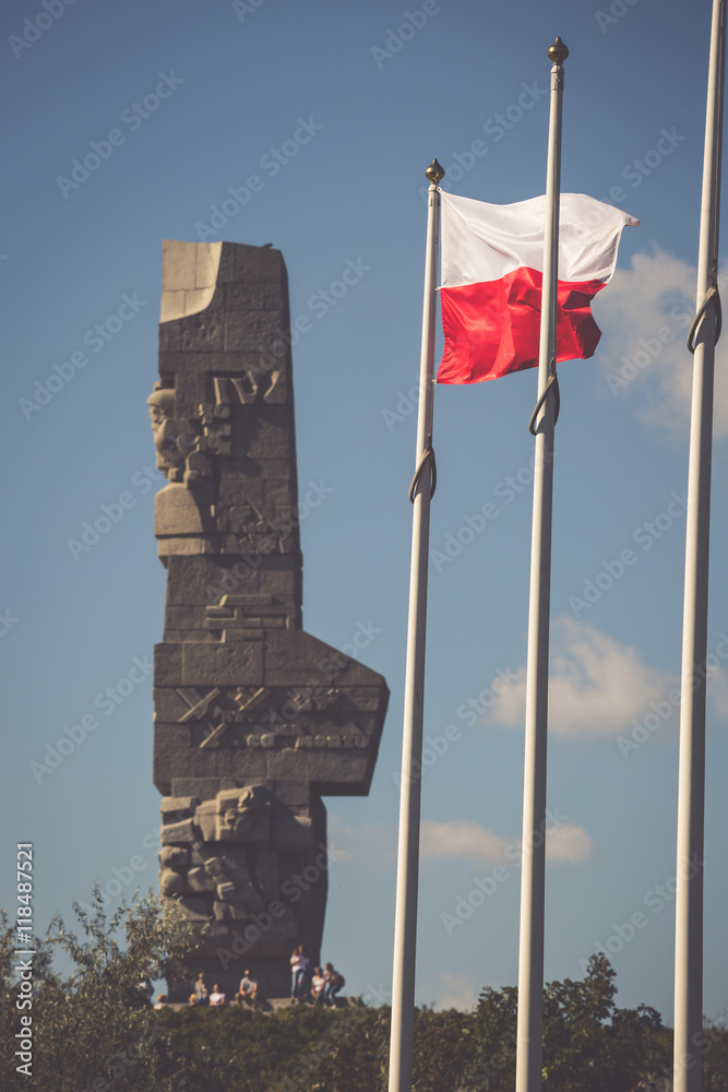 Westerplatte. Monument commemorating first battle of Second Worl Stock ...