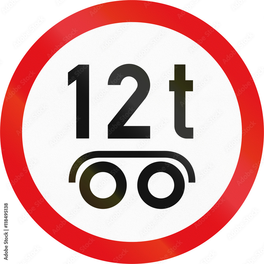Road sign used in the African country of Botswana - Vehicles exceeding ...
