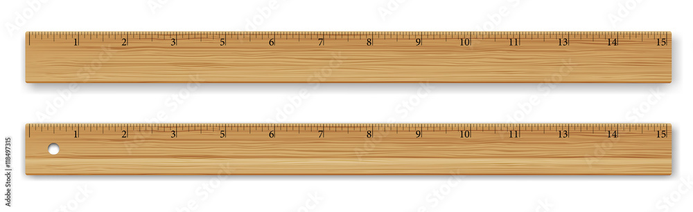 Vector wooden ruler Stock Vector | Adobe Stock
