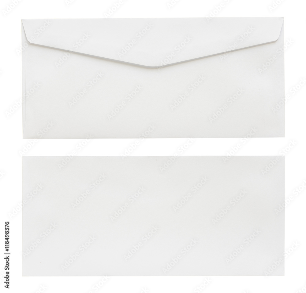 white envelope isolated on white background with Clipping Paths Stock ...