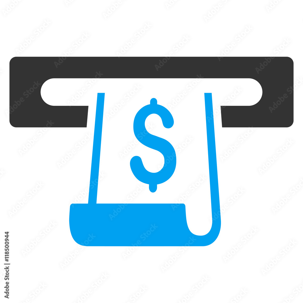 Paper Receipt Slot icon. Vector style is bicolor flat iconic symbol ...