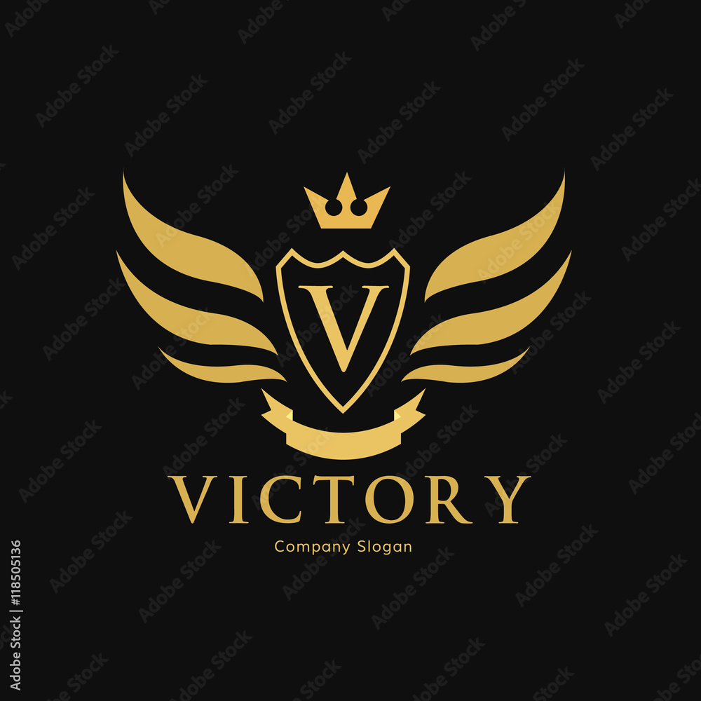 Vetor do Stock: Victory logo set, hotel logo, fashion brand logo, royal ...
