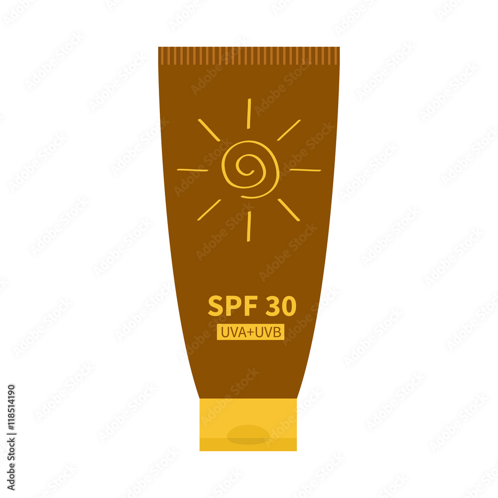 Tube of sunscreen suntan cream. After sun lotion. Bottle dispenser ...