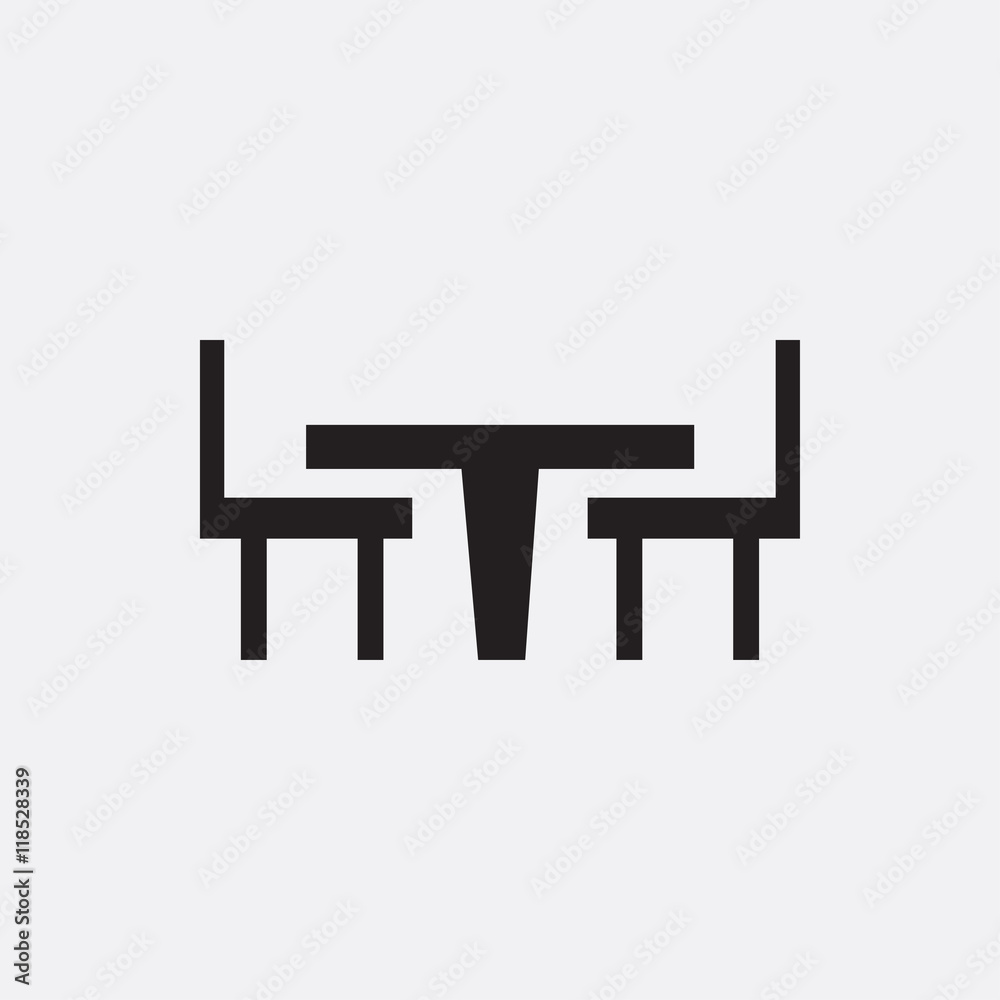 Table chair icon illustration Stock Vector | Adobe Stock