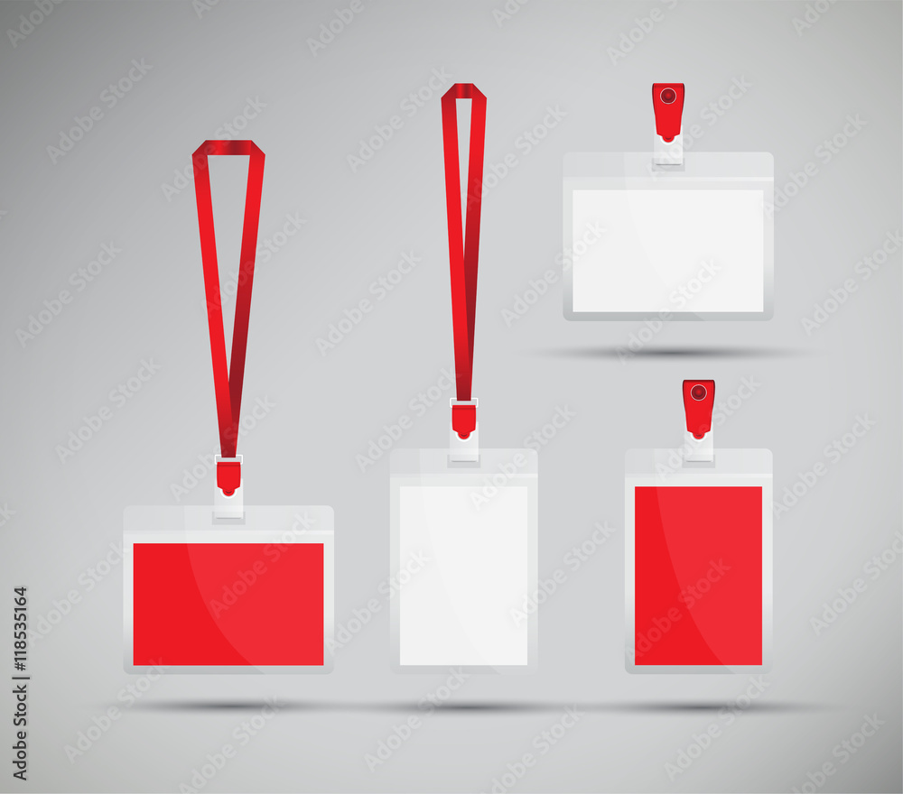 red lanyard set Stock Vector | Adobe Stock