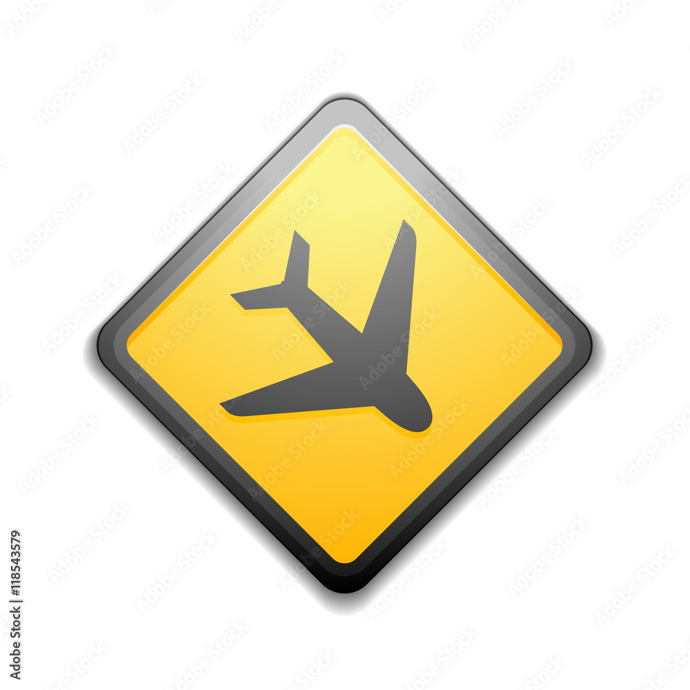 Airport Plane Hazard Sign Stock Vector | Adobe Stock