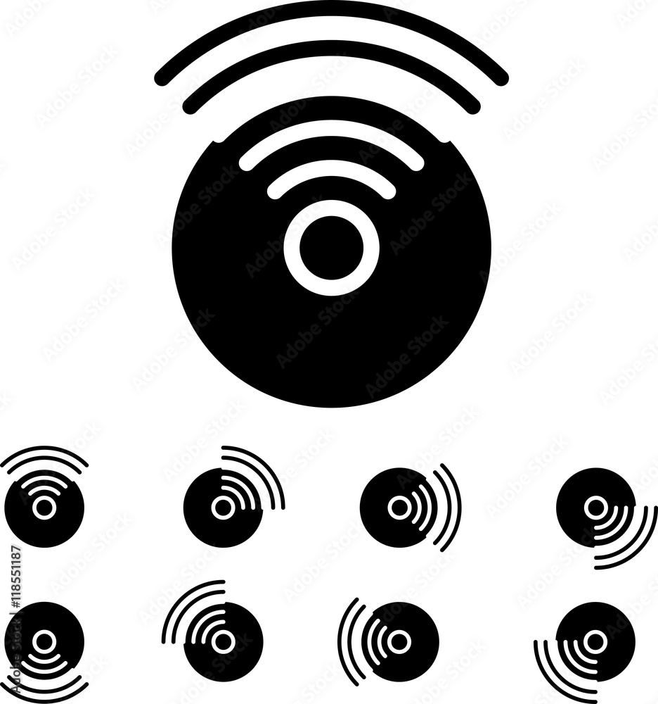 Vetor de Icon für über Netz, Funk oder Induktion gesteuerte Interaktion ...