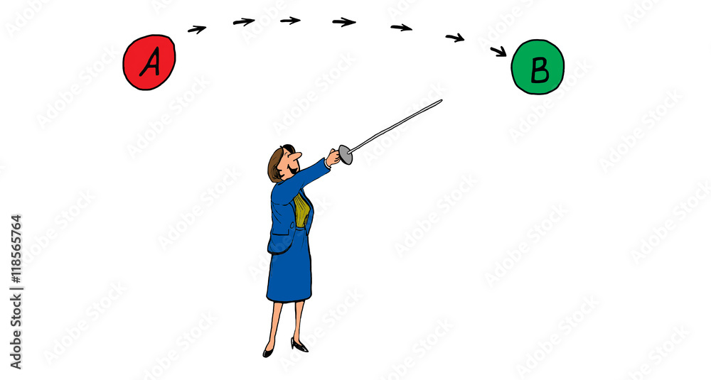 Business cartoon about a successful process. Stock Illustration | Adobe ...