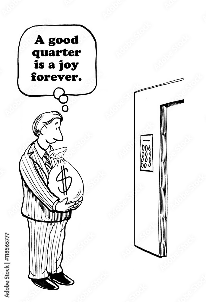 Business cartoon about a successful quarter. Stock Illustration | Adobe ...