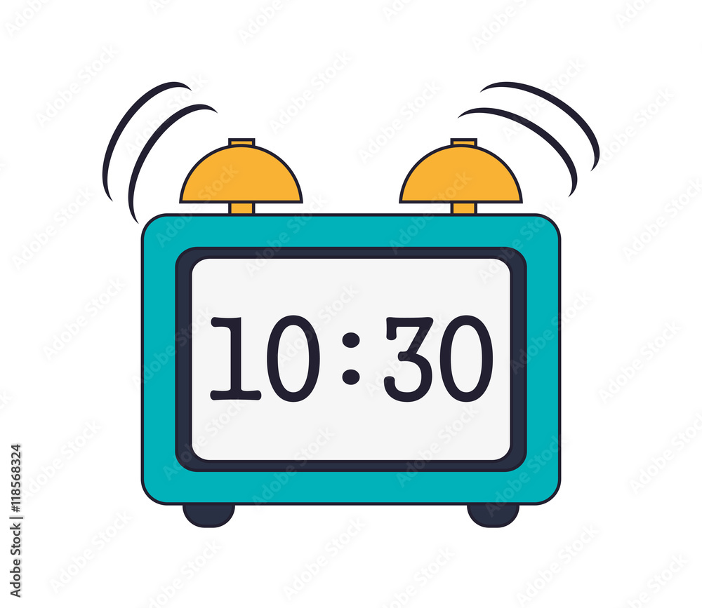 flat design Digital alarm clock icon vector illustration Stock Vector ...