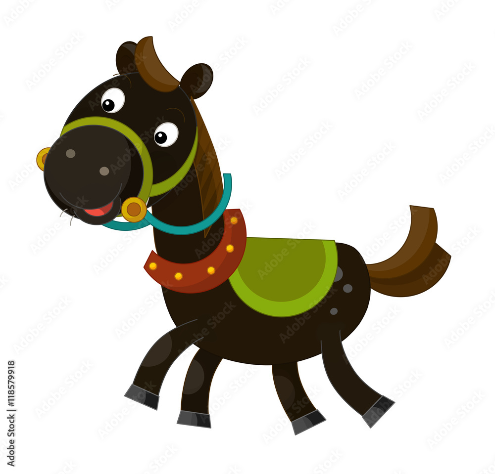 Cartoon horse - isolated - illustration for the children Stock ...