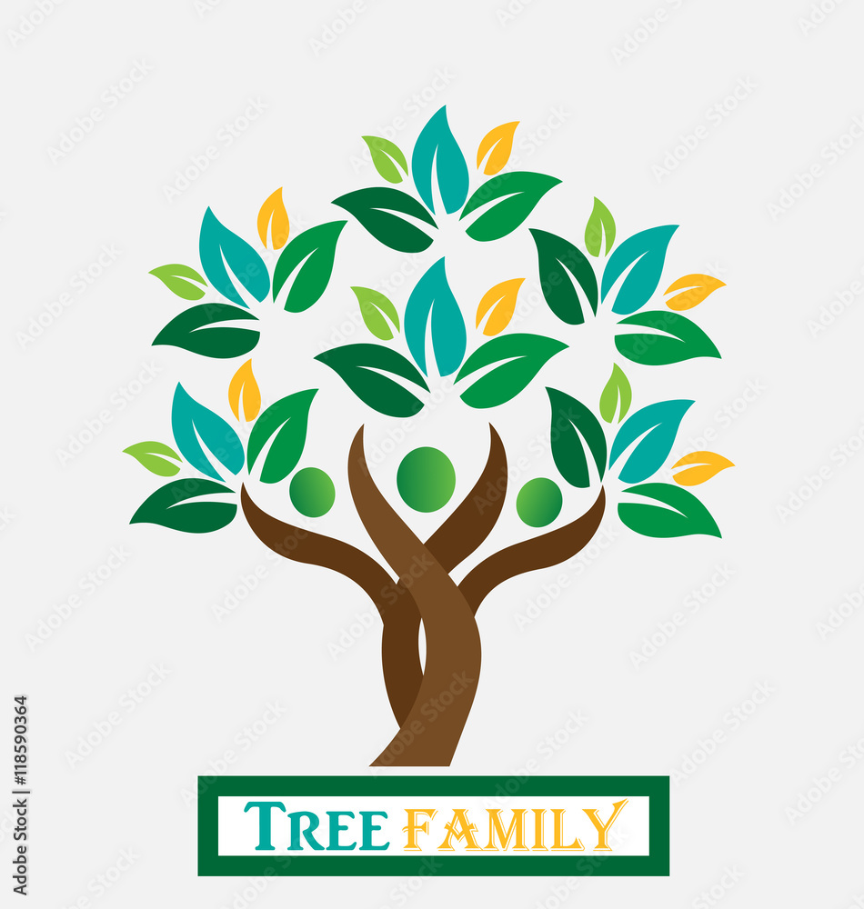 Logo tree people teamwork. Ecology concept icon vector design Stock ...