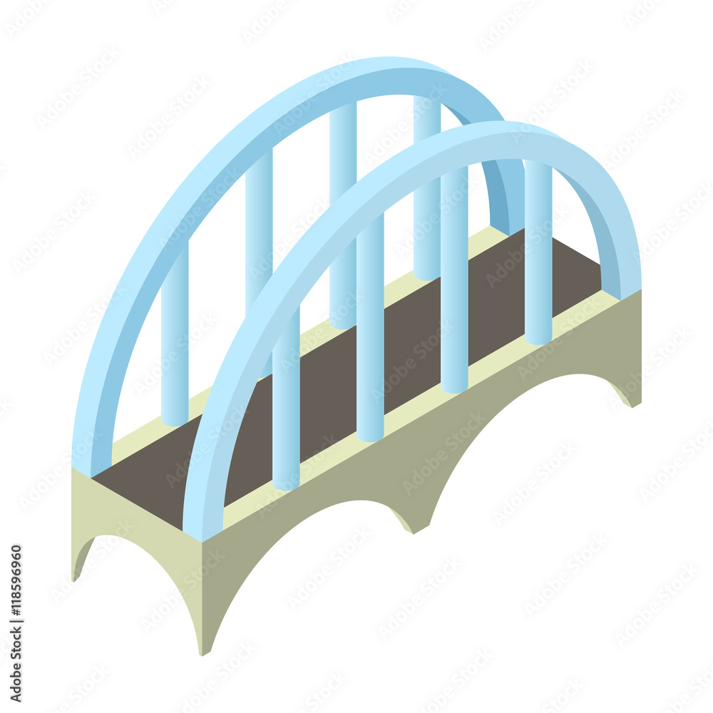 Big bridge icon in cartoon style isolated on white background ...