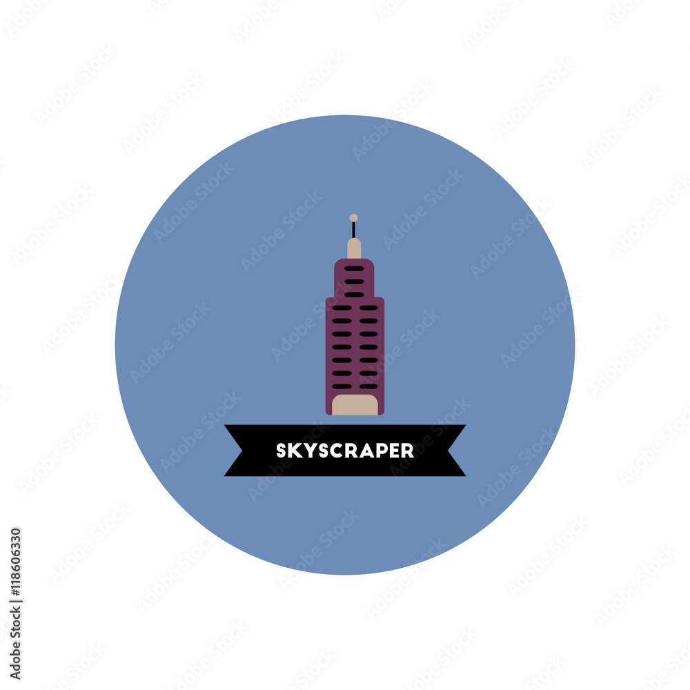 stylish icon in color circle building skyscraper Stock Vector | Adobe Stock