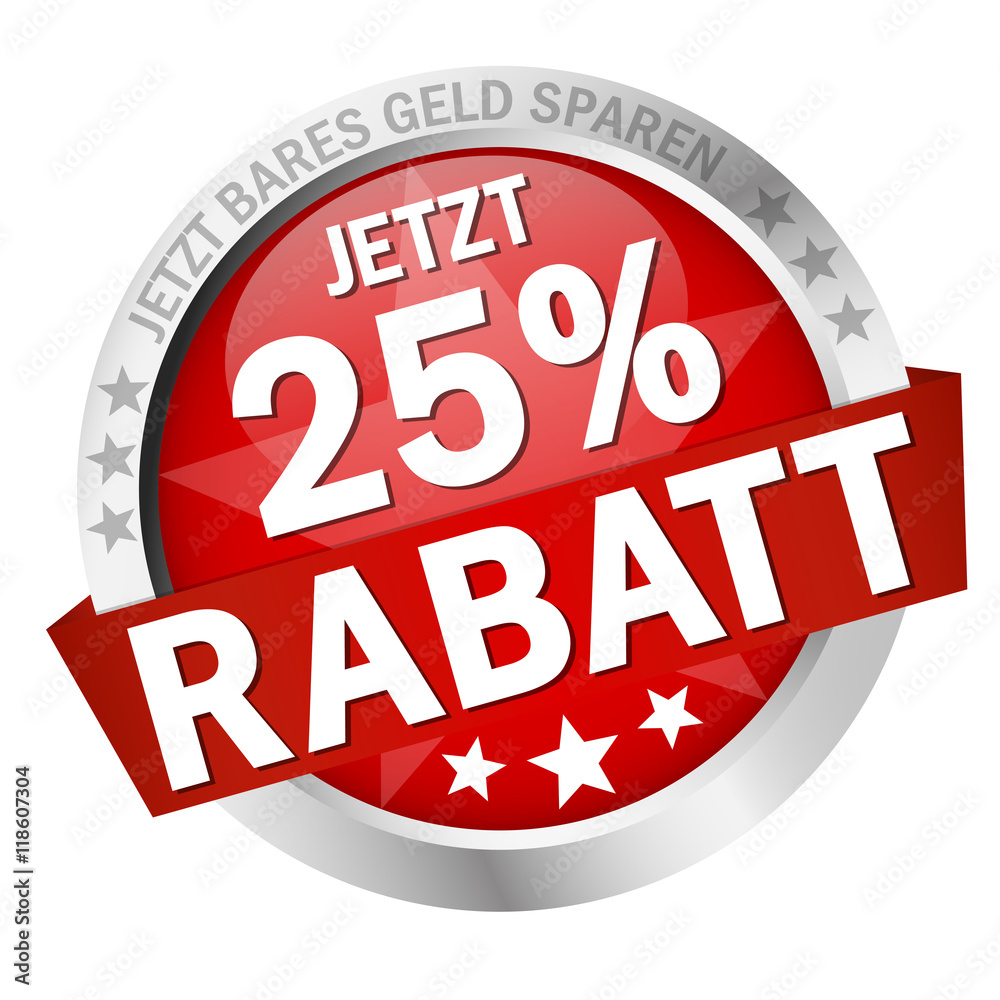 Button Jetzt 25% Rabatt Stock-Vektorgrafik | Adobe Stock