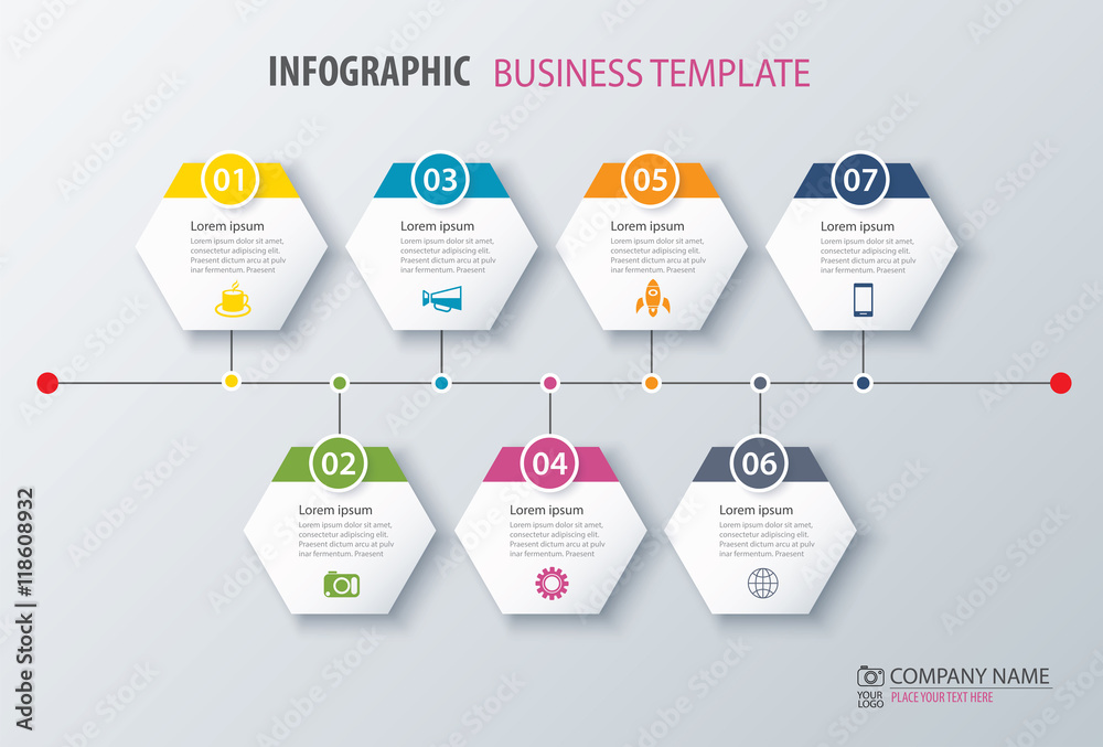 Vector timeline illustration infographics options. Template for Stock ...