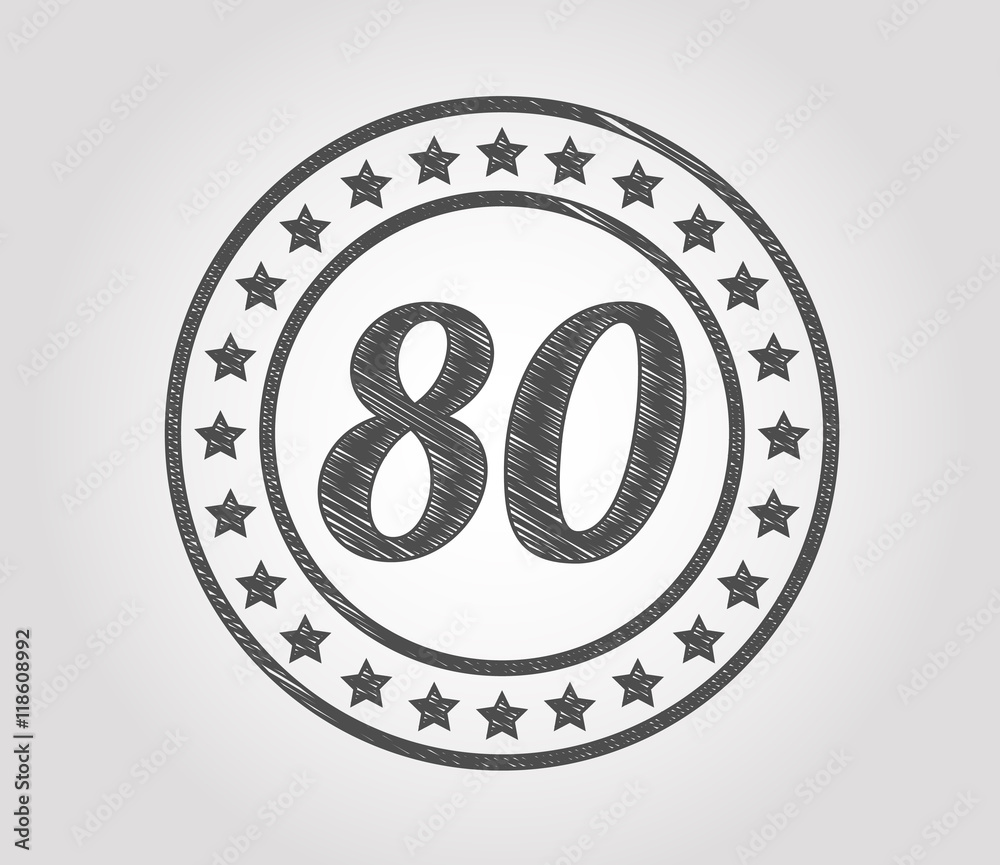 80 nummer illustration Stock-Vektorgrafik | Adobe Stock